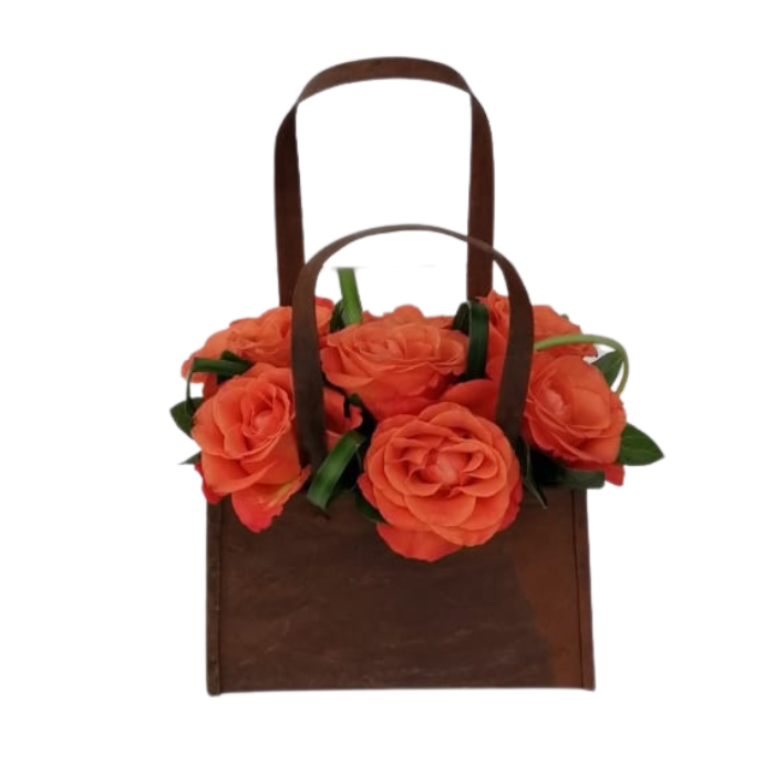 A bag of Roses – 7 Roses & Greenery in a Galvanised Bag – Gerties ...